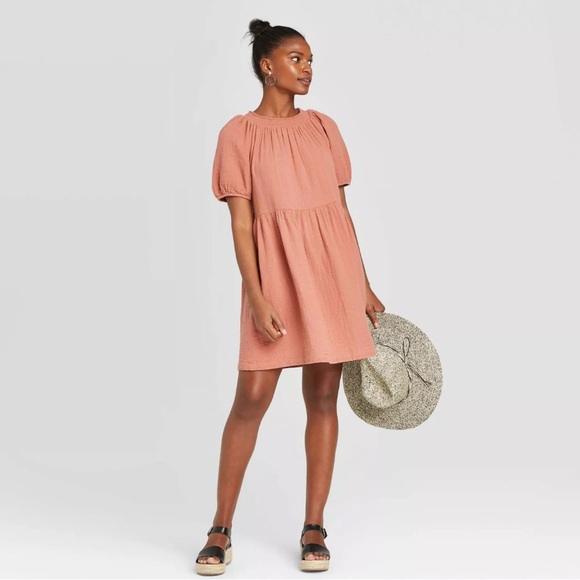 Universal Thread | Dresses | Universal Thread Gauze Gathered Neckline ...